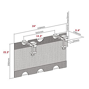 Mount Plus CC11-7 Under Desk Mesh Cable Management Tray, No Drill Wire Management for Wire, Power Strip Holder, Cord Organizer, Wire Management for Office and Home with Flame-Resistant Material