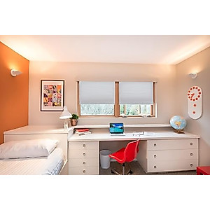 Redi Shade No Tools Easy Lift Trim-at-Home Cordless Pleated Light Blocking Fabric Shade White, 30 in x 64 in, (Fits windows 19 in - 30 in)