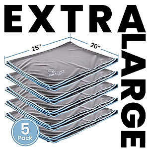 Trendy Bartender Toast to Perfection Microfiber Glass Polishing Lint-Free Cloth for Spotless Shine and a Residue-Free Finish - Pack of 2-25x20 inch - Grey