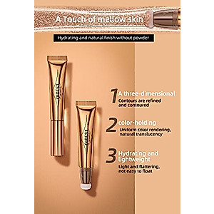 GL-Turelifes Liqiud Contour Beauty Wand, Liquid Highlighter and Bronze Stick with Cushion Applicator Attached Easy to Blend Brightens Facial Gloss Makeup Multi Functional Cosmetic (#1)