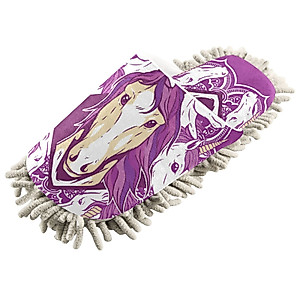 Unicorn Mandala Mop Slippers Shoes Cover for Floor Cleaning Washable Dust Hair Dirty Cleaners Microfiber Mop Socks for Office House Kitchen