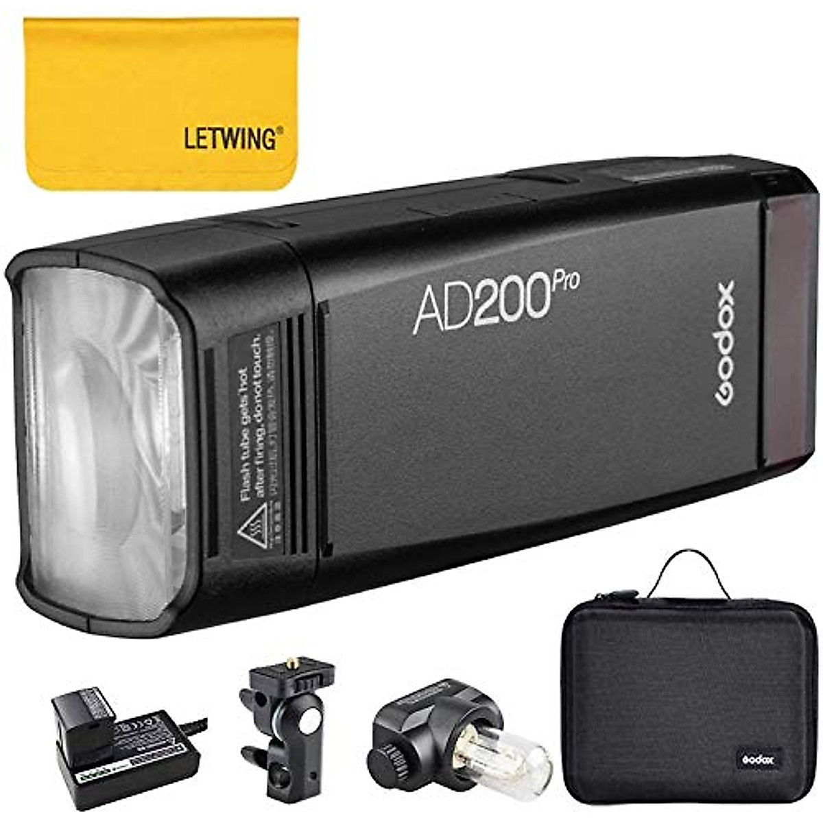 Godox AD200 Pro AD200Pro Flash Strobe Monolight, TTL Pocket Flash Speedlite, 2.4G 200W 1/8000s HSS 2900mAh Li-ion Battery, 500 Full Power Flashes, Bare Bulb/Speedlite Fresnel Flash Head