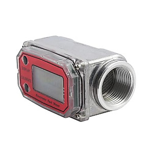 Flow Meter 5-120L/Min Multi-Unit LED Digital Aluminum Alloy Flowmeter for Liquid Fuel Gasoline Water Flow Meter High Stability and Convenient Operation (Color : HT1603, Size : A)