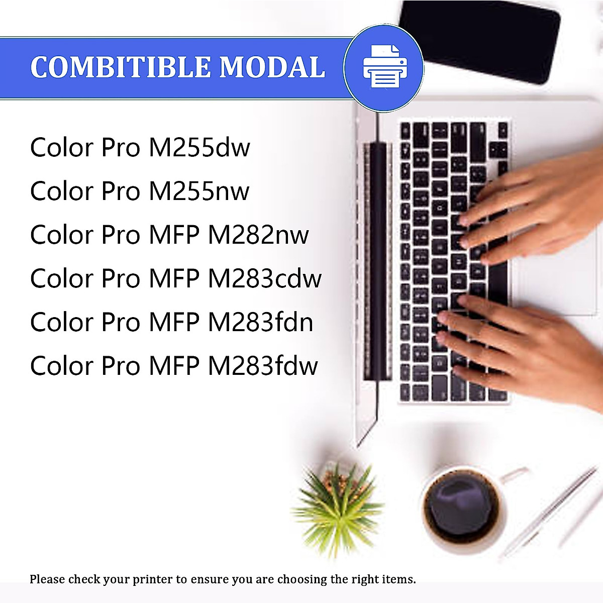 206X Toner Cartridge (with Chip) Compatible for HP W2110X W2111X W2112X W2113X Toner, Work for Color Pro M255dw M255nw MFP M282nw M283 Series Printers, 2 Black