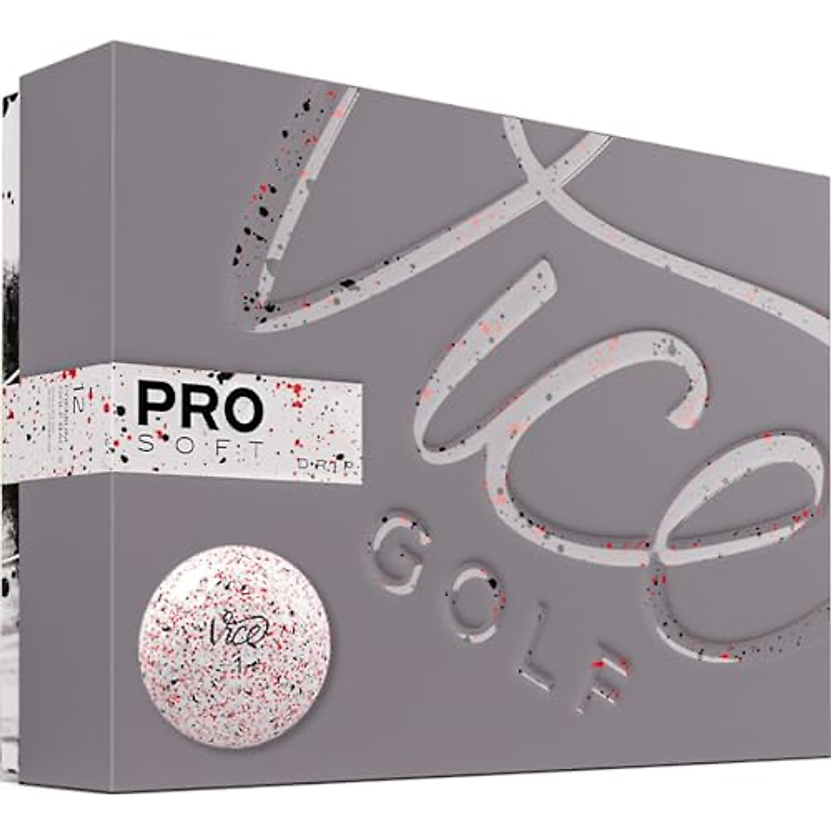 VICE Golf PRO Soft DRIP RED 2020 | 12 Golf Balls | Features: 3-Piece cast Urethane, Soft Feel, high Ball Flight Stability | Profile: for Ambitious Golfers (VG1008099)