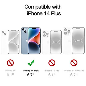JETech Screen Protector for iPhone 14 Plus 6.7-Inch (NOT FOR iPhone 14 6.1-Inch), Tempered Glass Film, 3-Pack