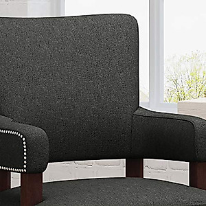 Great Deal Furniture May Traditional Home Office Chair, Dark Gray and Chrome