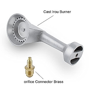 MENSI High Pressure BTU Propane Cast Iron Round Burner Head, Propane Commercial Burner Head with Orifice Brass Fitting