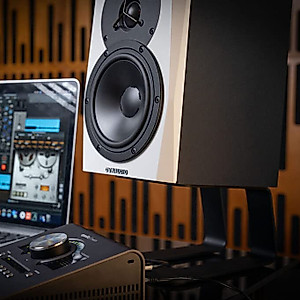 Desk or Floor Stand Compatible with Sonos Play Five - Decouple Your Bluetooth Speaker to Reduce Vibrations - Soundrise PRO-5 Single Stand Black