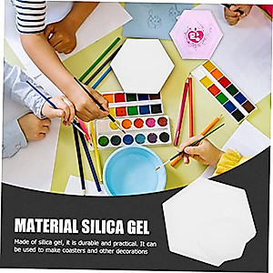 SEWACC 4 Pcs Hexagonal Silicone Mold Tray Resin Mold Tray Mold Resin Tray Mold Epoxy Resin Hexagon Silicone Molds for Resin Hexagon Resin Coaster Molds Silica Gel White Cup Pad Mold Agate