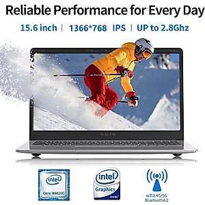 SGIN Laptop 4GB DDR4 128GB SSD, 15.6 Inch, Celeron CPU Ultrabook Laptops Computer with 2xUSB 3.0, Mini HDMI, Bluetooth 4.2, Dual Band WiFi, 5000MAH