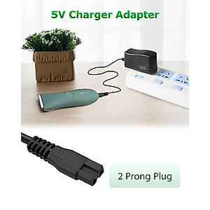Meridian Trimmer Charger Replacement for Meridian Grooming Electric Shaver Trimmer 5V Charging Cable for Meridian Power Cord Adapter 5V 1A Wall Charger AC/DC Power Adapter with Shaver Brush 6.6FT