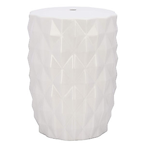 Safavieh Home Collection Posy White Ceramic Decorative Garden Stool ACS5209A