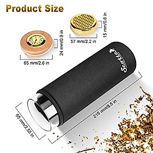 Scotte Cigar Case Humidor Gift Box Cigars jar humidifiers-Cigar Hygrometer humidifier-Travel Cigar Tube for 4 to 5 Cigars (Black)