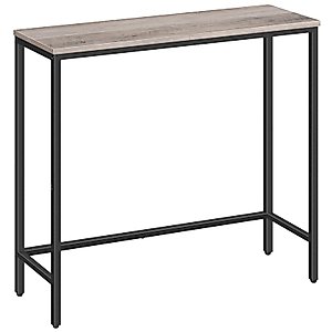 HOOBRO Narrow Console Table, 29.5" Small Entryway Table, Thin Sofa Table, Side Table, Display Table, for Hallway, Bedroom, Living Room, Foyer, Greige and Black BG75XG01