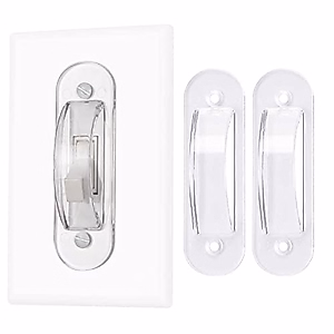 Lisol Wall Switch Guards Plate Covers Child Safety Security Home Decor (2 Pack), Clear - Keeps Light Switch ON Or Off Prevent Accidental Device Turn On or Off