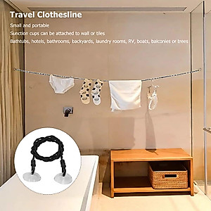 Portable Travel Clothesline Travel Laundry Line with Hooks and Suction Cups Clothes Drying Line Retractable Camping Accessories Cruise Essentials Ratings Outdoor Indoor 2Pcs