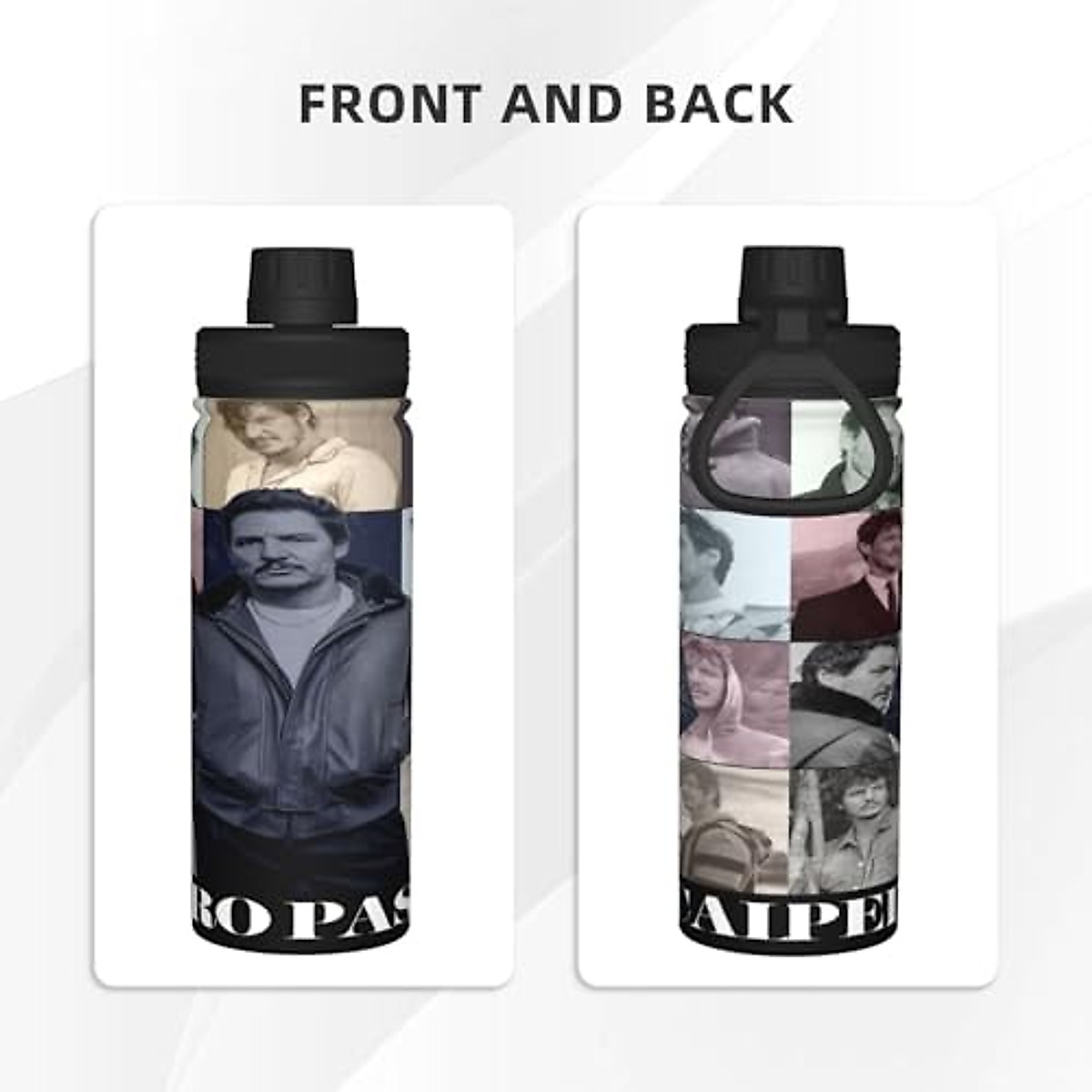 Eevikion Pedro Actor Pascal Stainless Steel Insulated Tumbler Sports Water Bottle Hot and Cold Travel Cup 18oz