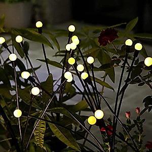 NBQQ Solar Garden Lights,Solar Firefly Lights,4 Pack 32 Heads Solar Lights Outdoor Decorative,Sway by Wind, High Flexibility Iron Wire & Heavy Bulb Base,Yard Patio Pathway Lawn Decoration