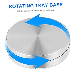 GRIRIW 2pcs Turntable Base Hardware 3 Inch Table Tray Lazy Susan Cake Stand Rotating Cake Dining Table Smooth Swivel Plate Dessert Butter Wheel Glass to Rotate Tableware Aluminum Alloy