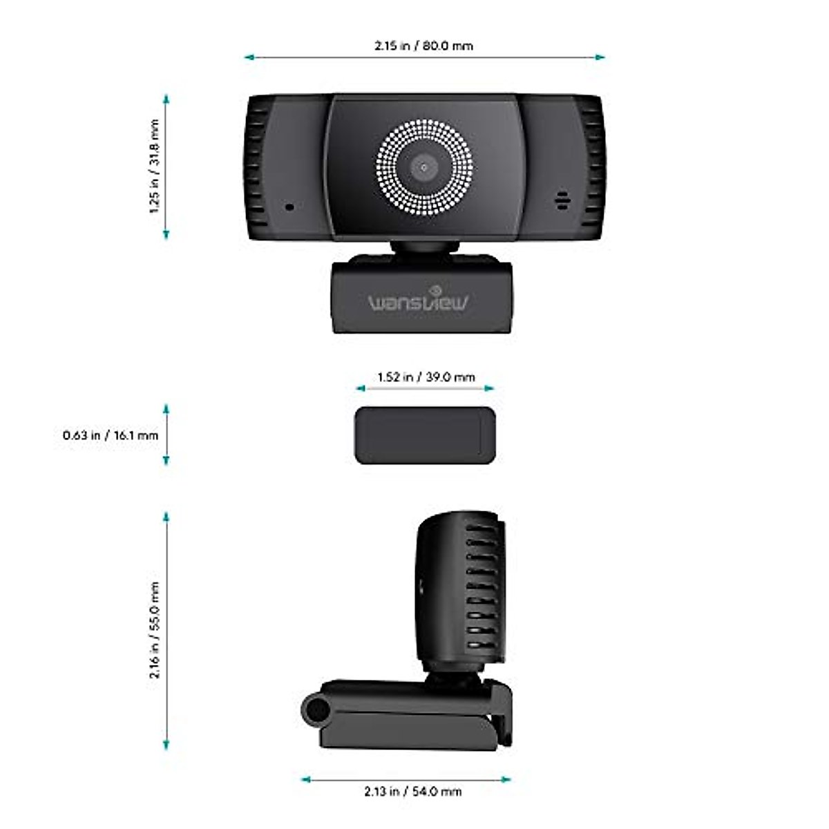 wansview Webcam with Microphone, 1080P HD Webcam USB PC Laptop Web Camera with for Computer Desktop Live Streaming/Zoom/Video Call/Online Meeting/Gaming