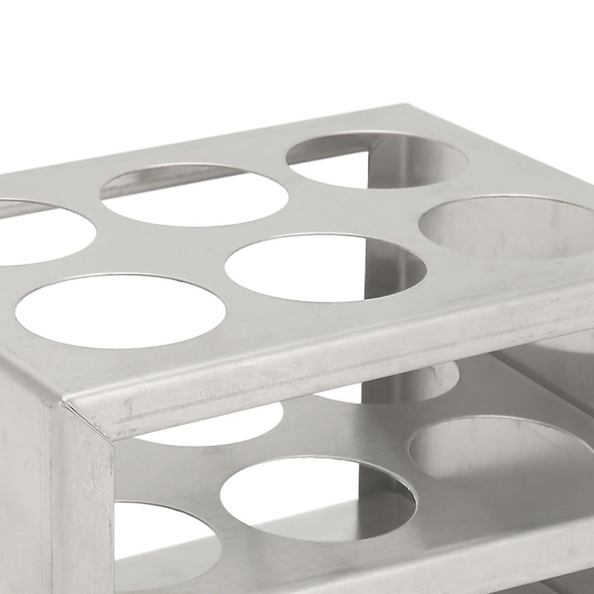 Fockety 6 Holes Test Tube Rack, 3 Tiers Stainless Steel Test Tube Holder for 50ml Test Tubes, Sturdy Structure Lab Test Tube Rack, 30mm/1.18in in Diameter, Centrifuge Tube for Laboratory