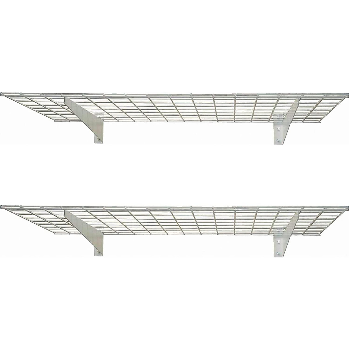 HyLoft 00967 45-Inch by 15-Inch Steel Wall Shelf for Garage Storage, Low-Profile Brackets, Off White, 2-Pack
