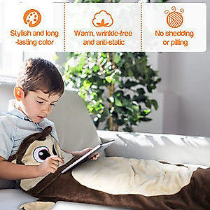 Catalonia Monkey Blanket for Kids, Hooded Wearable Snuggle Tail Blanket, Super Soft Plush Sleeping Bags for Children Teens Boys Girls, All Seasons, Gift Idea