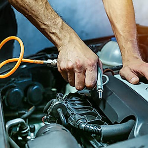 HARFINGTON Air Blow Gun Stainless Steel High Pressure Dust Blower Gun with Extension Air Tool 150mm Handle for Cleaning Car Computer Dust, Silver Tone