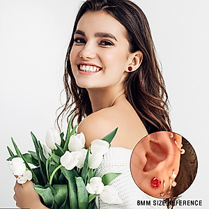 Jstyle Hypoallergenic Stud Earrings for Women Men Surgical Stainless Steel Birthstone Earrings Studs Colorful Cubic Zirconia Earrings Set Womens small Stud Post Earrings for Sensitive Ears