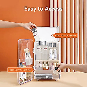 ciecie Large Capacity Makeup Organizer, Clear Cosmetic Display Cases for Vanity, Make Up Organizer Storage Drawers, Bathroom Organizer Box, Lipstick, Skin Care, Makeup Brush Organizer