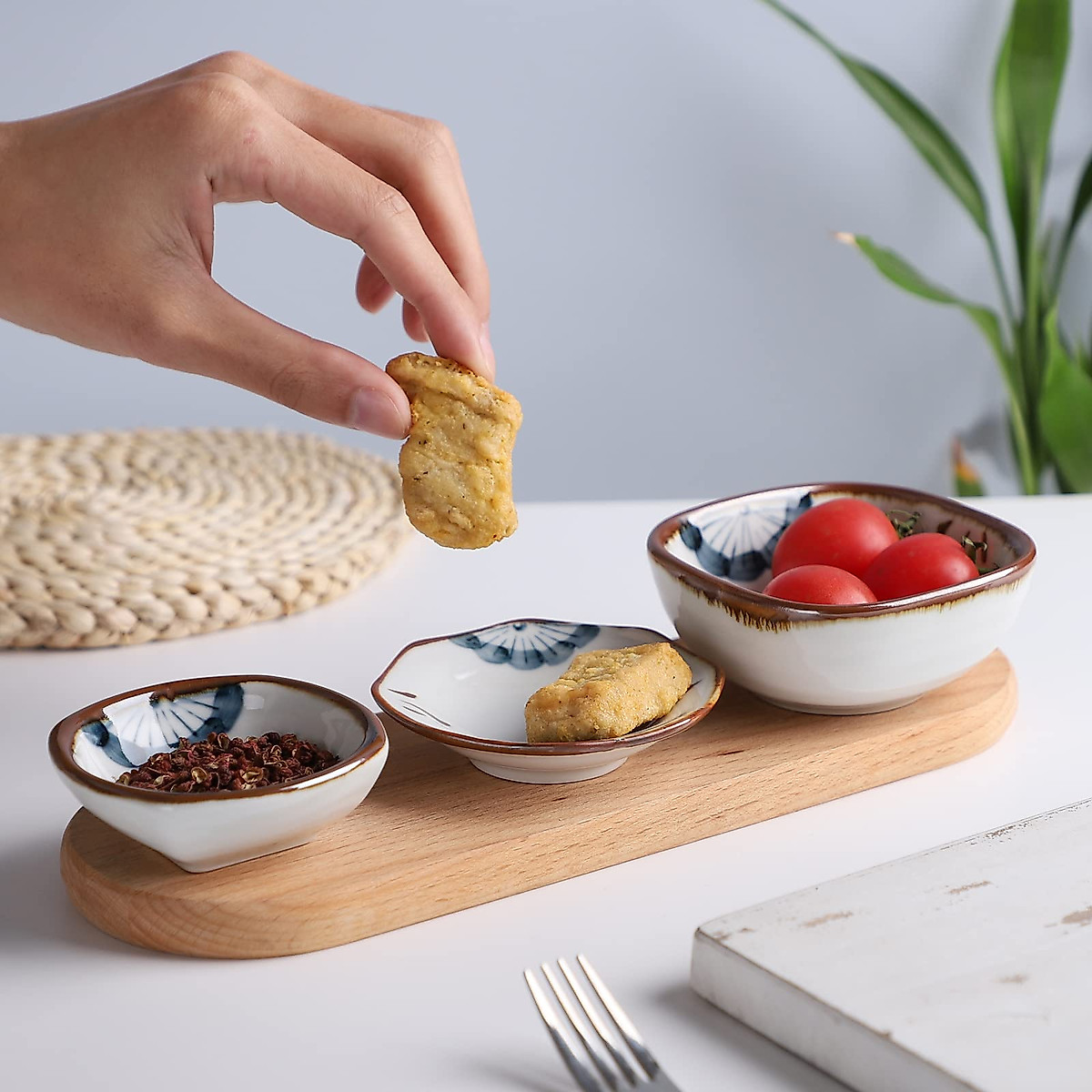 MOSYONE Soy Sauce Dish, Dipping Sauce dishes set of 6 - Elevate Your Dining Experience with Small Bowls for Side Dishes, Sushi, Tomato Sauce, Vinegar, Salad Dressing, Soy Spices and Dessert