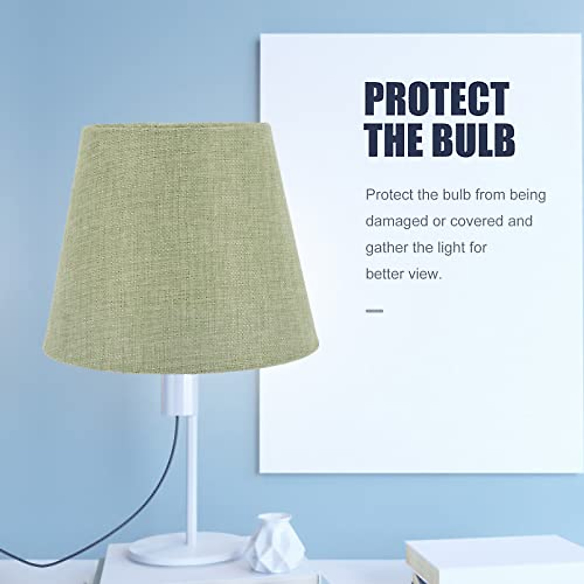 Replacement Barrel on Light Tapered,lampshades Bulb Decorative Office Cm Shade, Shade: Pendant Bedroom Green Room Linen Clip Lampshade Small Desktop Chandelier Lamp