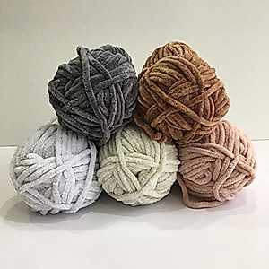 Troyarn Velvet Star Silvery Glitter Chenille Baby Blanket Yarn Amigurumi Yarn for Crocheting and Knitting Super Bulky 100 gr (120 yds) (10408 - Red)