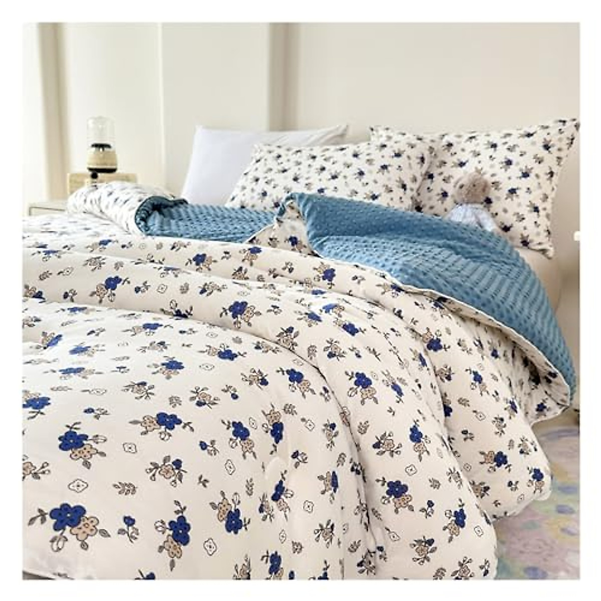 AOPPLSOT Winter Comforter Queen Size, Heavy Warm Quilt for Winter, Fluffy Quilts, Cotton+ Fiber, Thickened Winter Blanket,M,150 * 200cm 3kg