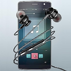 ApexOne Wired Metal in-Ear Earbuds Headphones with MIC &Volume Control and Pocket Case, Crystal Clear Sound Bass Stereo Noise Isolating Earphones (Earbuds, Black Case and 2 Small Tips Included)