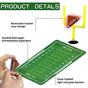 20 PCS Yellow Mini Flick Football Games Mini Table Top Sports Games with Foam Footballs Goal Post and Cards Finger Toys Office Indoor Football Sports Party Favors Birthday Gifts Office Desk Toys