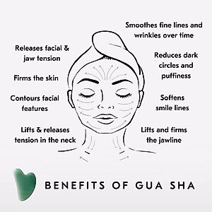 Mount Lai Jade Gua Sha Facial Tools, Face Sculpting Skin Care Guasha Tool for Face and Body, Self Care Facial Massager to Relieve Muscle Tension and Reduce Puffiness