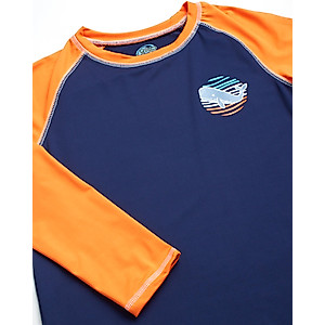 Quad Seven Little Boys' Rash Guard Swim Set - 3 Piece Bathing Suit Trunks and Rash Guard Shirt (2T-7), Size 2 Toddler, GreenNavy Palm Trees