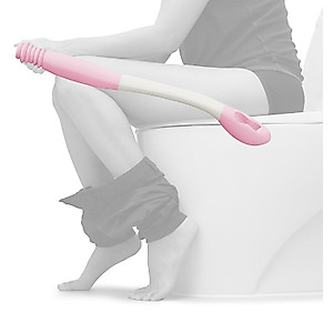 Vammcht Toilet Aids for Wiping, Long Reach Comfort Bottom Buddy Wiping Aid for Toileting, Butt Wiper for Obesity People Disabled Elderly Pregnant Surgery Recovery Handicap Accessories Pink