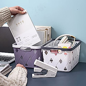 MRBJC Premium Plastic Storage Box,Secure Fastening-Suitable for Clothes, Accessories, Paperwork, Magazines, Keepsakes, Toys-Great for Anywhere The Home Orange 27x18x14.5cm