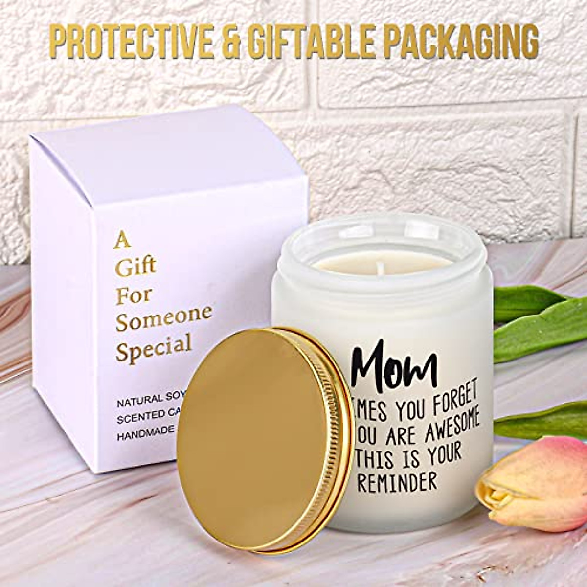 Mothers Day Gifts for Mom from Daughter Son, Birthday Gifts for Mom, Funny Relaxing Inspirational Gifts for Mom, Lavender Scented Candles 7oz