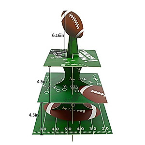 FRIDAY NIGHT Super Bowl Football Party Cardboard Cupcake Stands Mini Cake Stand Reusable Kid Birthday Baby Shower Football Theme Party Supplies Dessert Stand