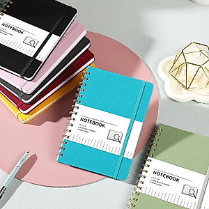 Ymomode Ruled Notebook/Journal - Notebooks with Hardcover and Premium Thick Paper, 8" x 5.7" (exclusive of spirals), College Ruled Spiral Notebook/Journal, Strong Twin-Wire Binding, Back Pocket