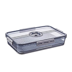 Food Storage Containers with Handles and Lids BPA Free Plastic Airtight Kitchen Home Pantry with Time Recording Organizer for Food Drinks Fruit Vegetable Meal Salad Sandwich Leak Proof