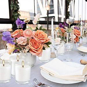 Unscented Votive Candles,White Wax Candle Filled in Clear Glass,for Home Décor Parties Weddings Holidays and Meditation,Box of 48