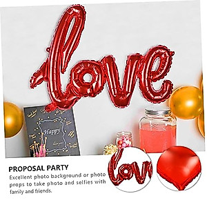 Abaodam 2 Sets valentine's day decoration garland decor foil balloons heart decor Proposal Rose Petals propose balloons romantic ballon emulsion balloon party decoration balloons wedding