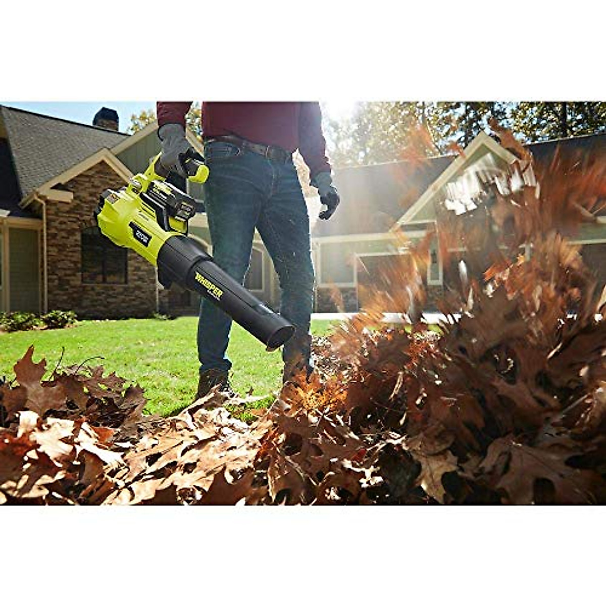 RYOBI 40-Volt Bare Tool Lithium-Ion Brushless Cordless Variable-Speed 125 MPH 550 CFM Jet Fan Leaf Blower GEN4 (Tool-Only) (Renewed)