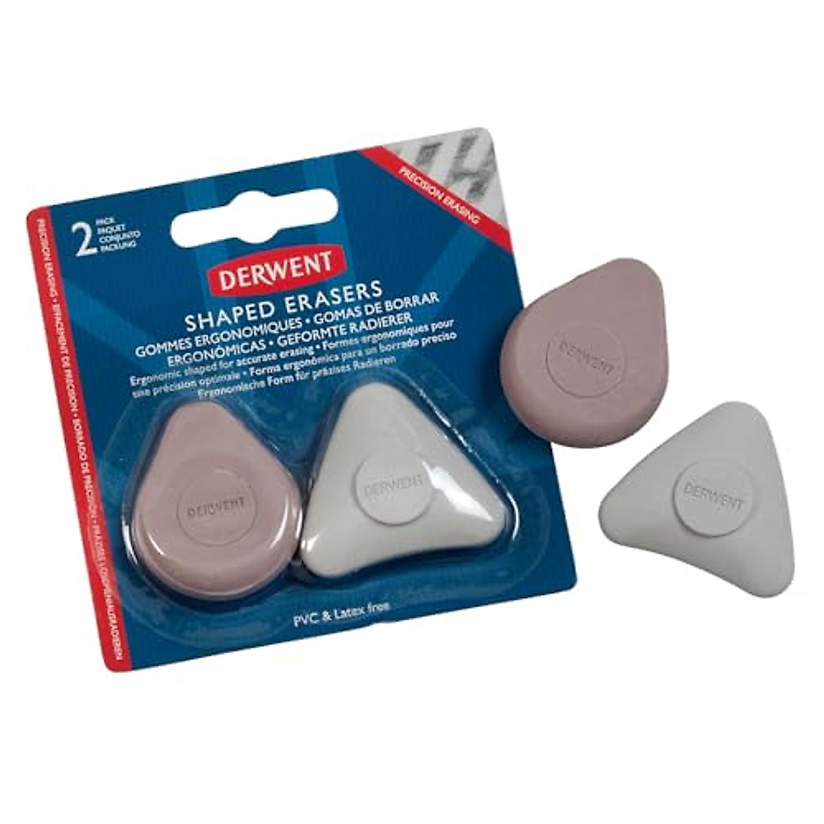 Derwent Shaped Erasers, Pack, 2 Count (2301964)