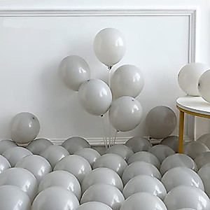 PageebO Dusty Blue Balloon Arch Kit Bear Baby Shower Decoration-134pcs Macaron Blue White Grey Balloons for Baby Shower Kids Birthday Party